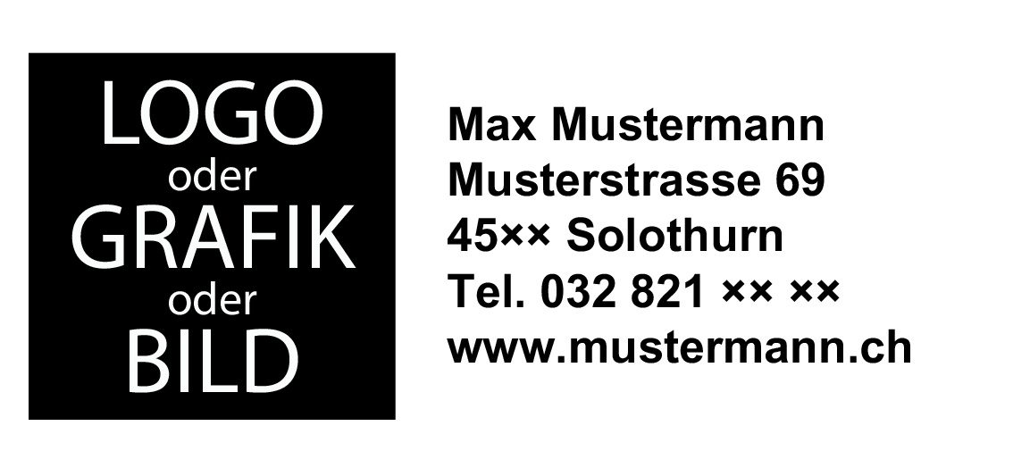 Firmenstempel – mit Logo und Text online erstellen und bestel